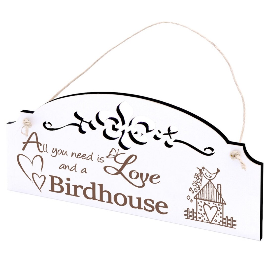 Shield Birdhouse Decoration 20 X 10 Cm All You Need is Love and a ...