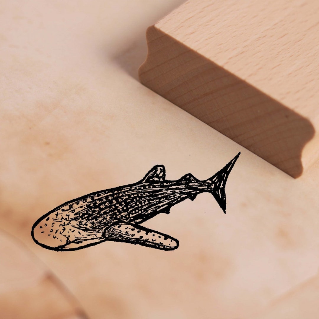 Motif Stamp Whale Shark - Shark Stamp 58 X 28 Mm - Wooden Stamp ...