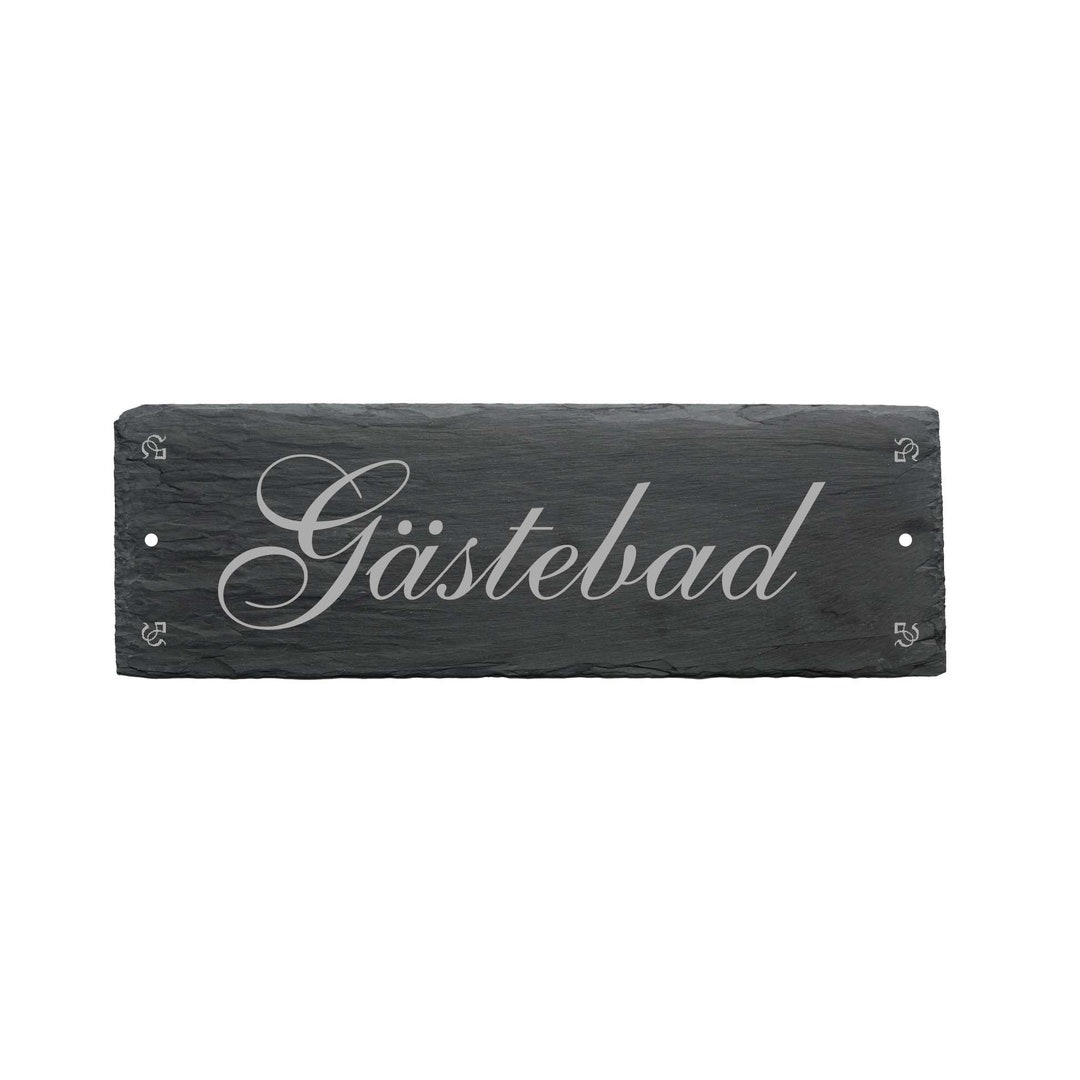 Slate Sign GUEST BATHROOM Slate Sign Door Sign Guests Bathroom Visitor ...