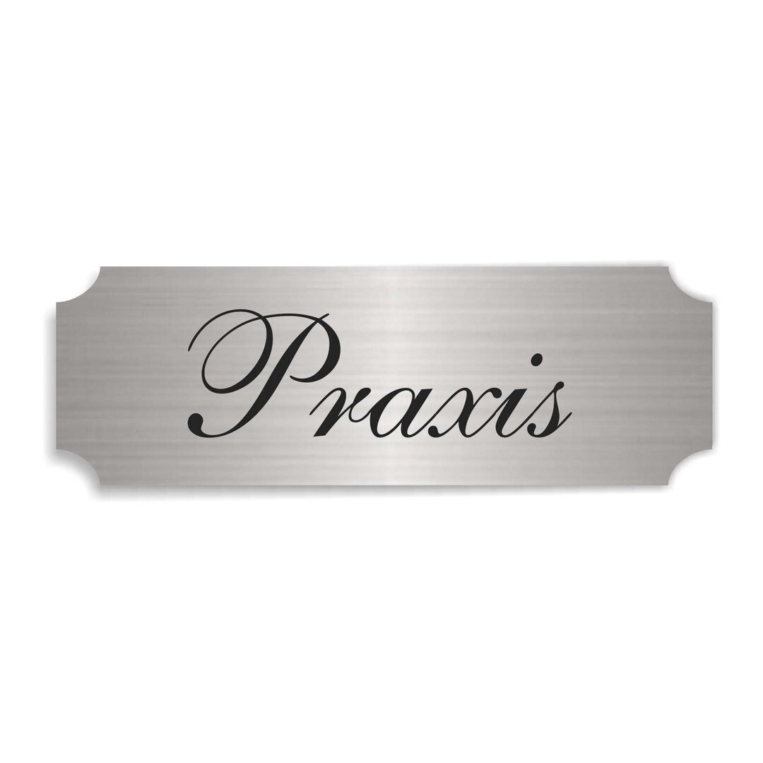 Self-adhesive Shield in Aluminium Look praxis Silver Door Sign ...
