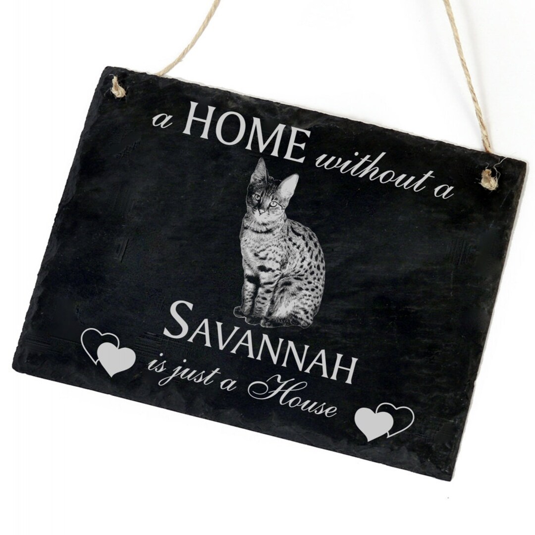 Slate Cat Decoration Shield Savannah in 11 Variants 22 X 16 Cm Cats ...