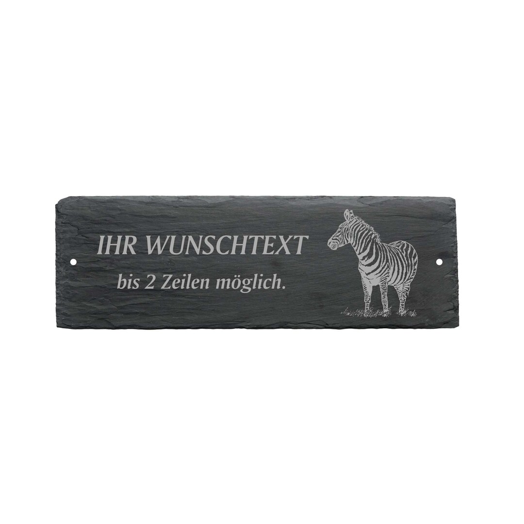 Weatherproof Door Sign zebra With Desired Text or Name Approx. 22 X 8 X ...