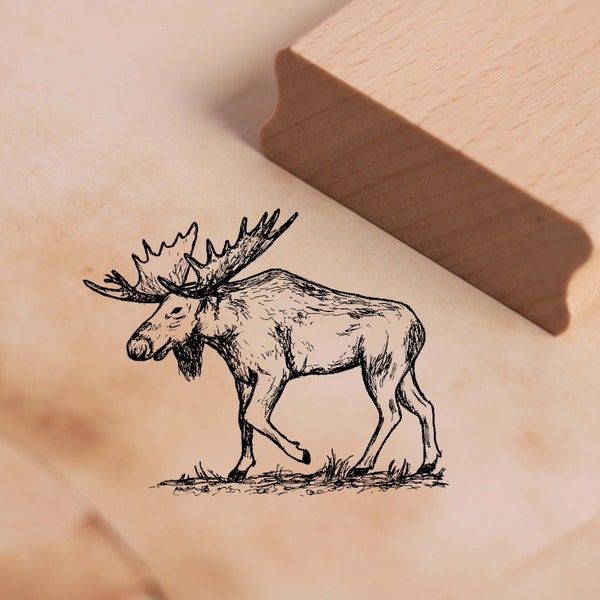 Moose Stamp - Etsy