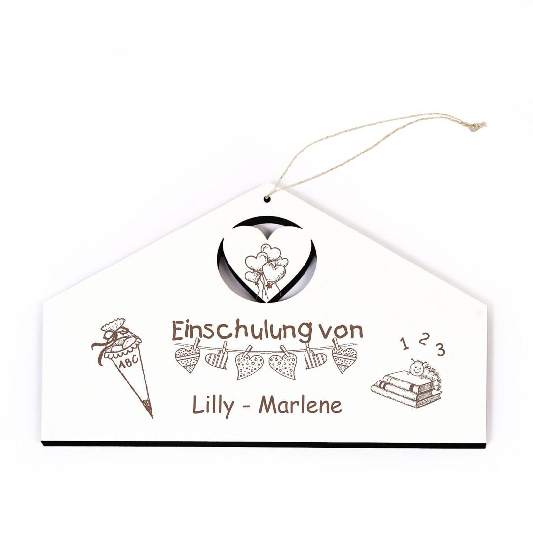 Shield Schooling up Name Door Sign for Hanging With Hearts Sugar Bag ...