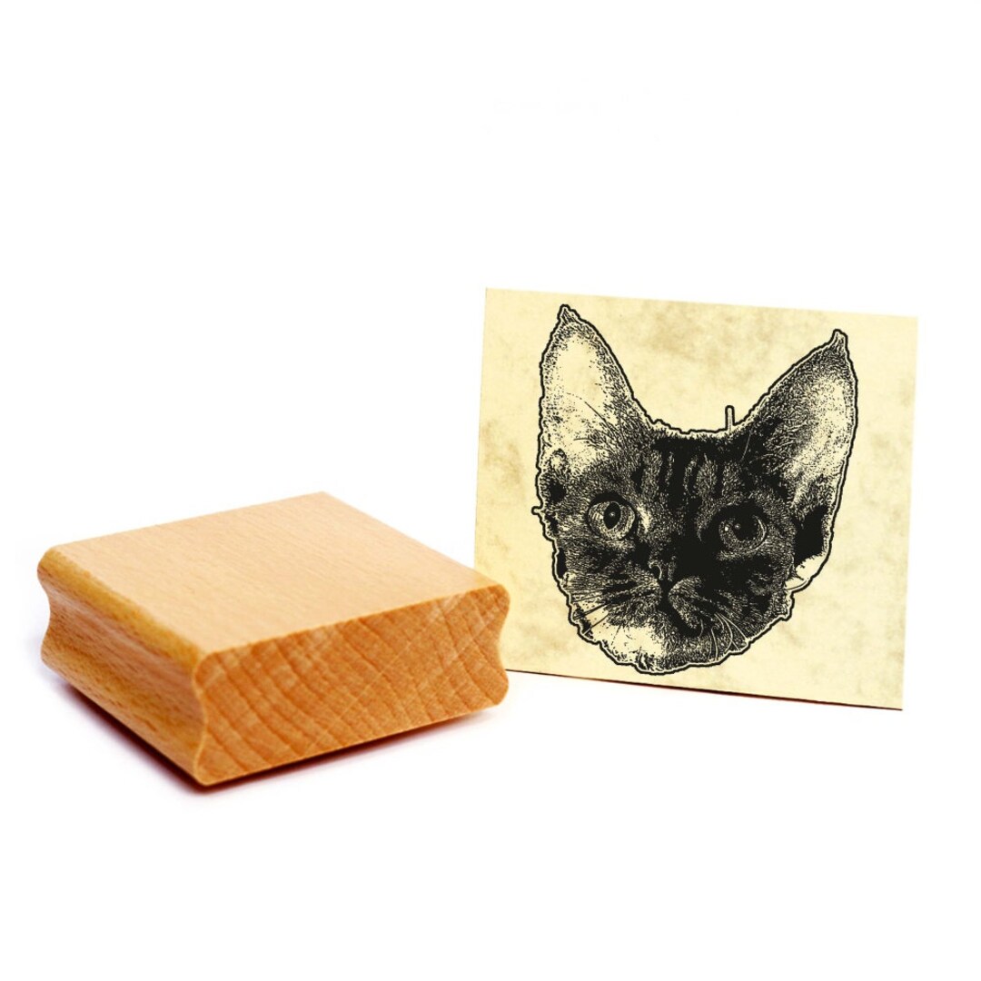 Motif Stamp Cornish Rex Stamp Cat Wooden Stamp Approx. 48 X 48 Mm Cat ...