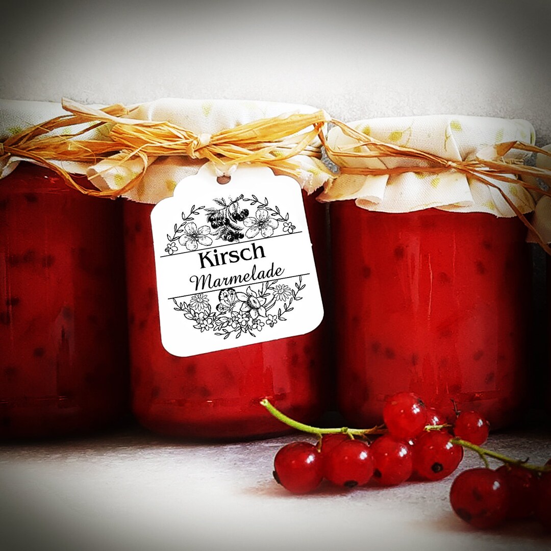 Motif Stamp Cherry Jam Label Vintage Wreath Stamp Cherry 68 X 68 Mm ...