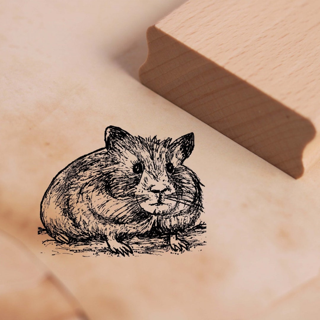 Motif Stamp Cute Hamster Gold Hamster Stamp Wooden Stamp 48 X 38 Mm ...