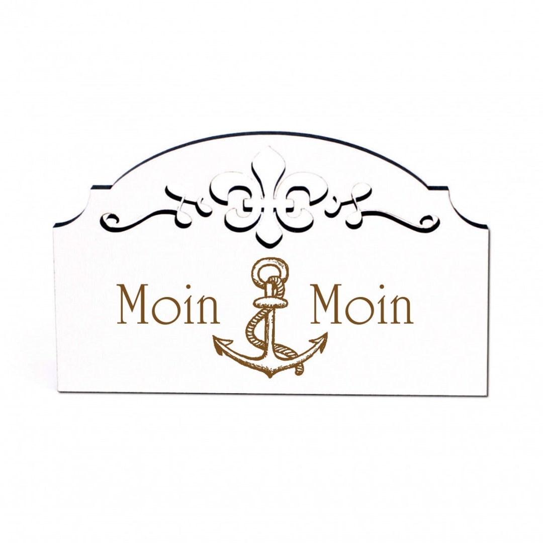 Moin Moin Door Sign Anchor Self-adhesive Sign With Ornaments 15.5 X 9.5 ...
