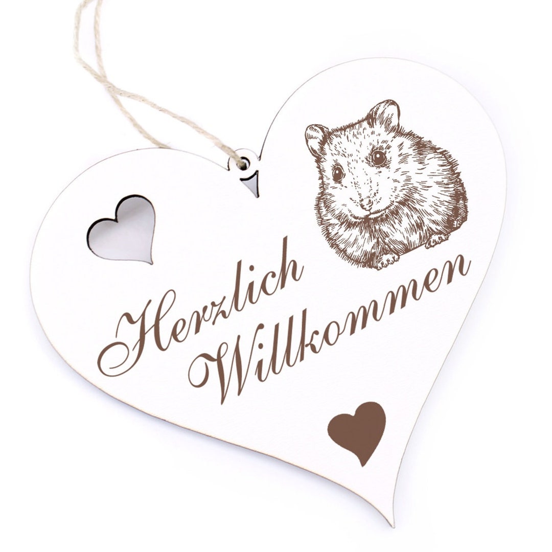 Welcome Sign - Hamster - Decoration Heart Wood - Door Sign 13 X 12 Cm ...