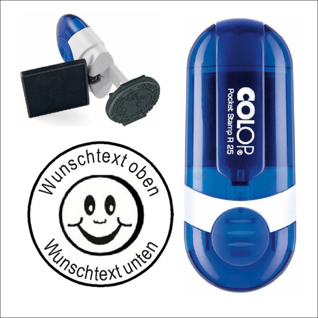 GEOCACHING Stamp Ø 25 Mm SMILEY Desired Text Desired Name Name ...