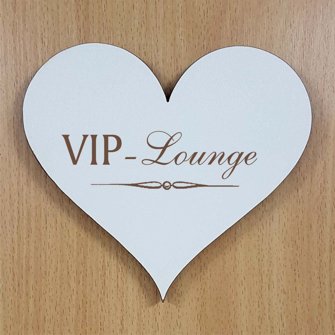 Self-adhesive Sign HERZ VIP LOUNGE Door Sign Decorator Heart Sign ...