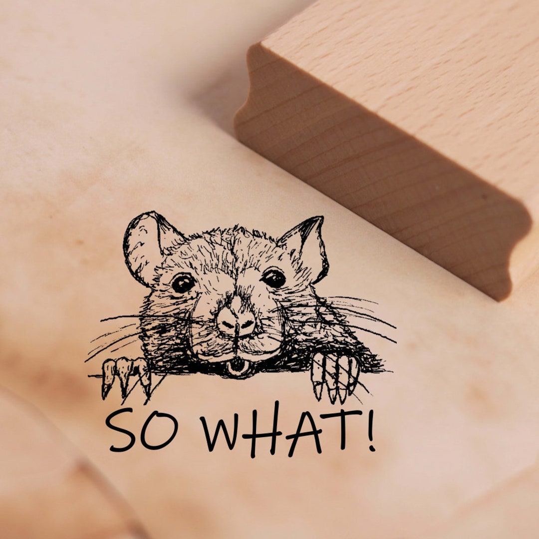 Motif Stamp so What Stamp Rat 48 X 38 Mm Wooden Stamp - Etsy