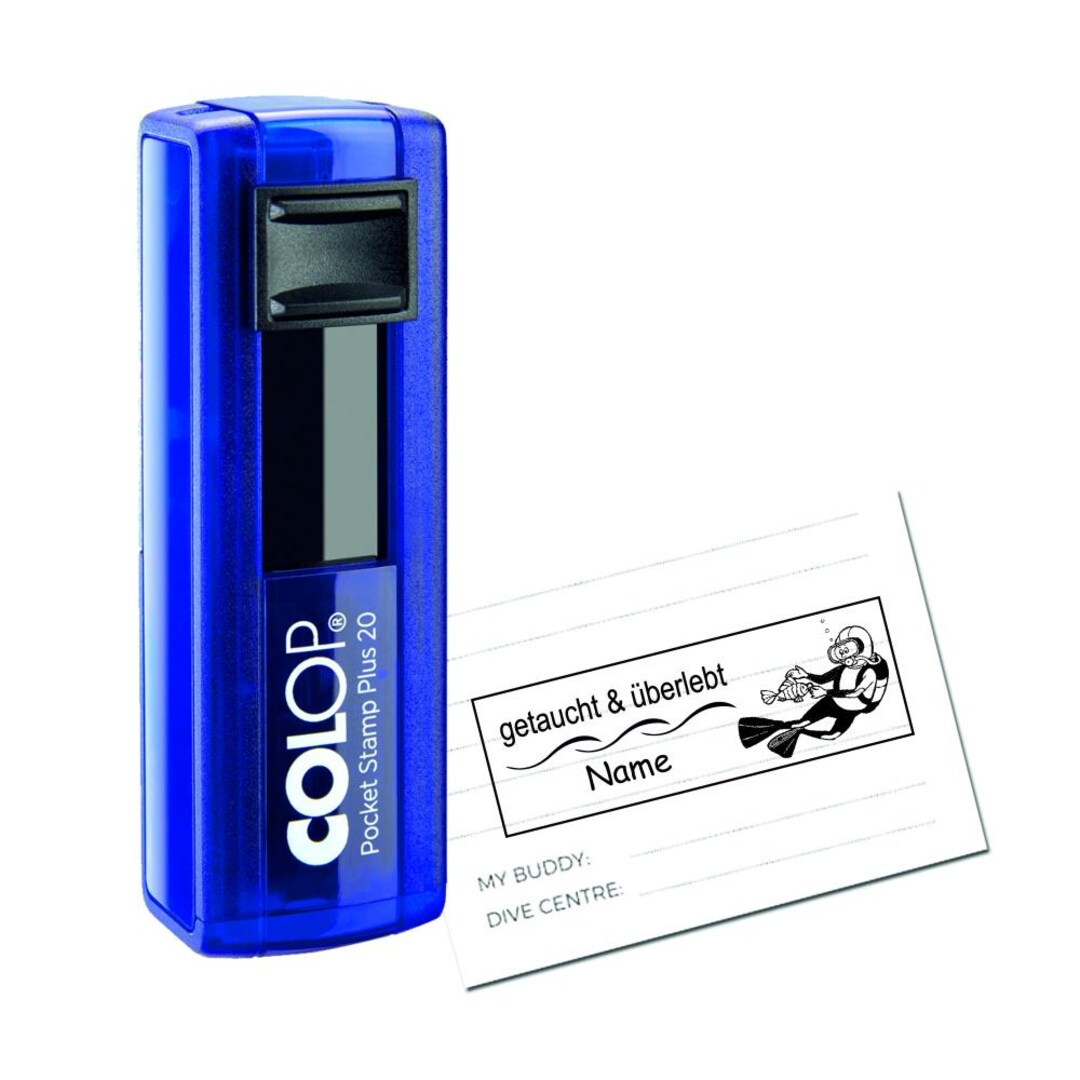 Diving Stamp Logbook Stamp Motif Diver With Fish With Diving Slogan ...