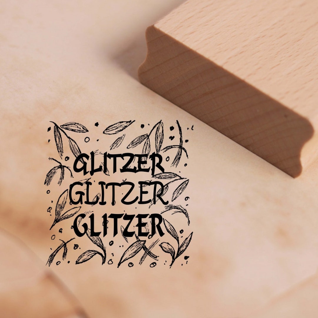 Motif Stamp Glitter Glitter Glitter Stamp 48 X 48 Mm Wooden Stamp ...