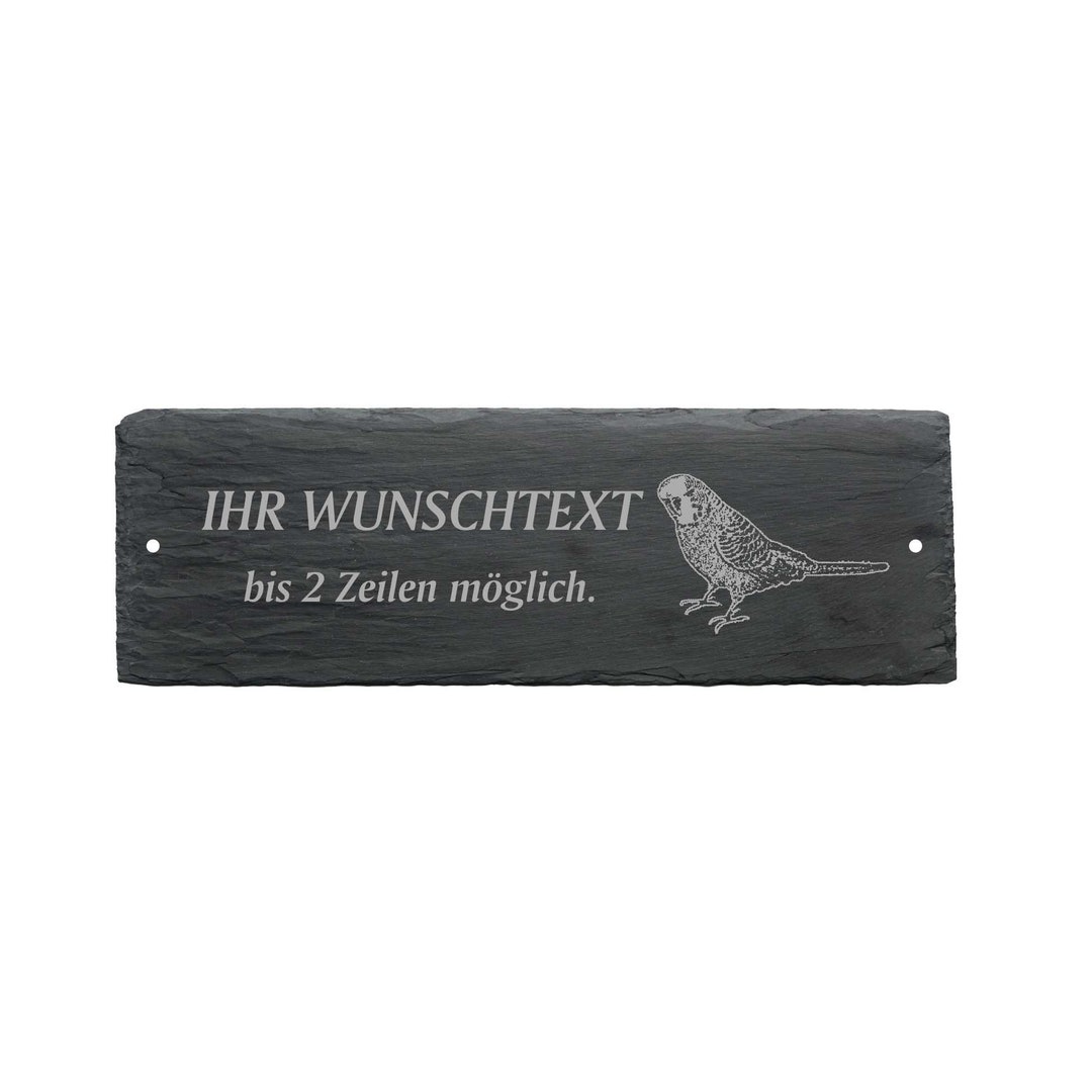 Weatherproof Door Sign wellensittich With Desired Text or Name Approx ...