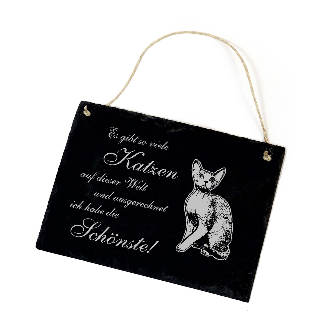 Shield Slate Devon Rex Most Beautiful Cat in the World Saying 22 X 16 ...