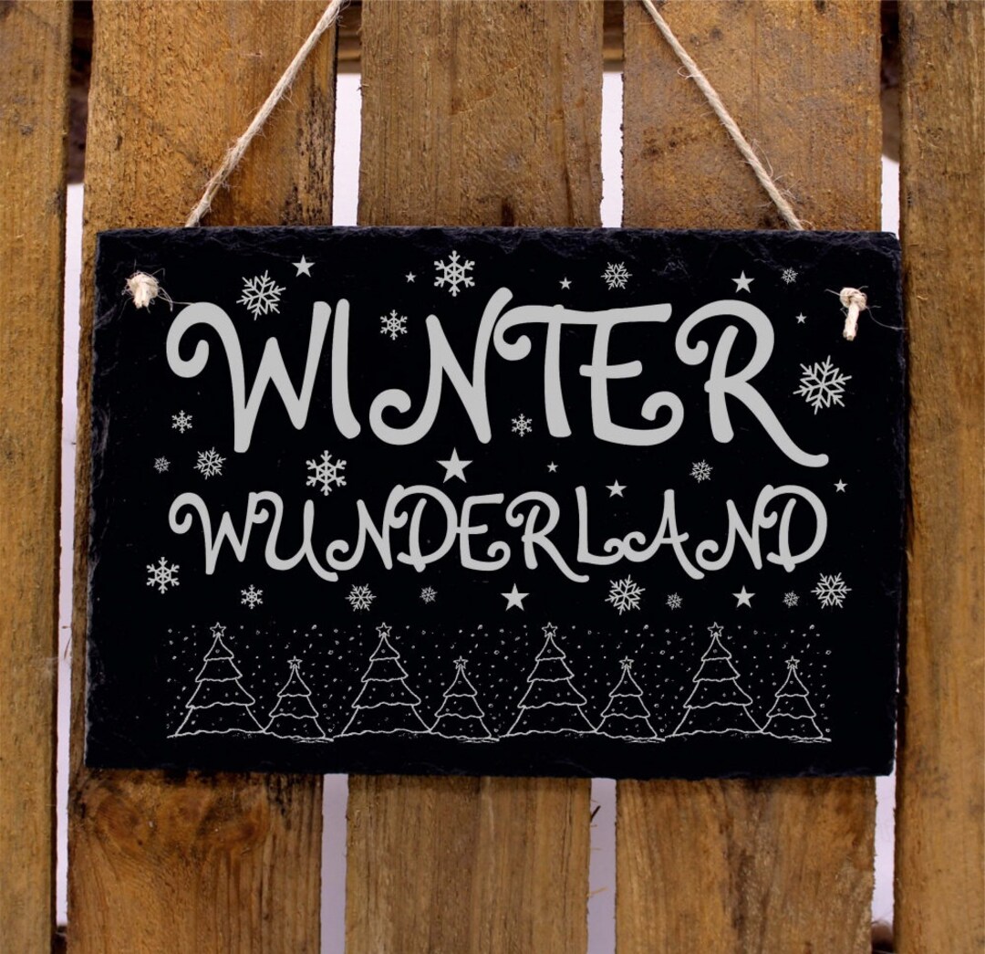 Slate Winter Wonderland Fir Door Sign Wintertime Sign Vintage Christmas ...