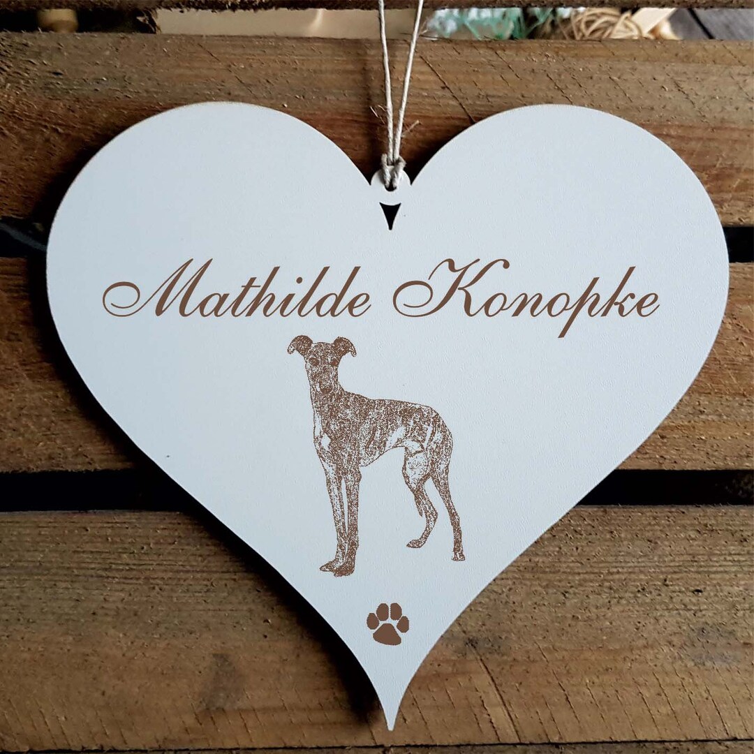 Shield Heart ' GALGO ESPANOL » With Wish Text Dog Dog Door Sign Name ...