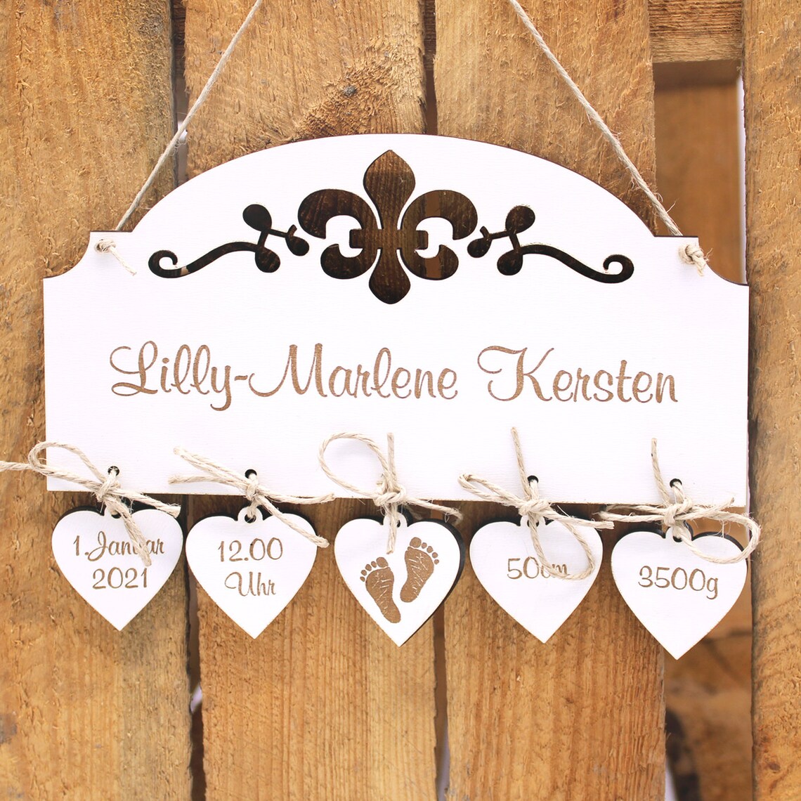 Vintage BABY Sign for Hanging Birth Keepsake With Name Date - Etsy