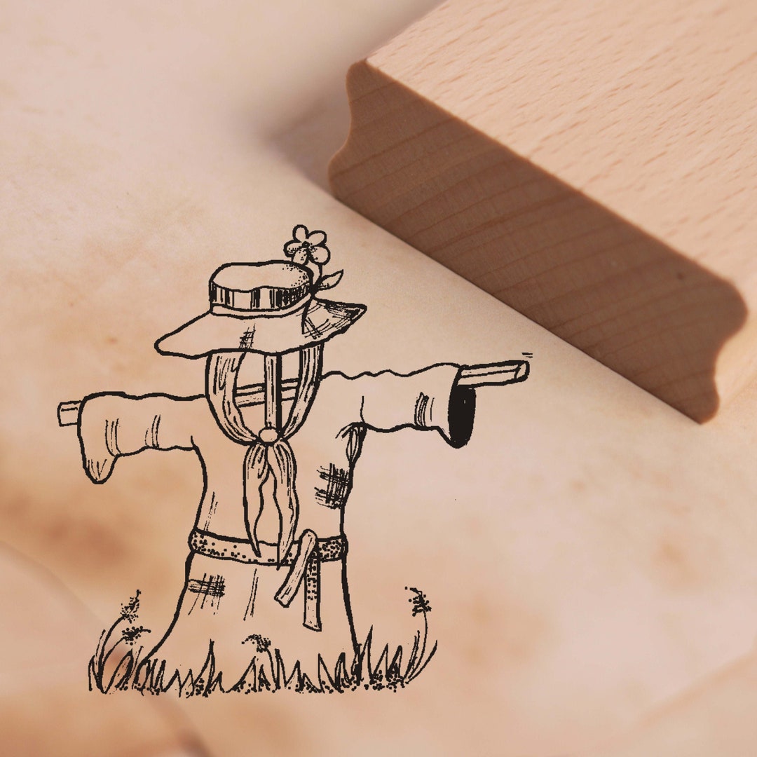 Stamp Old Scarecrow Motif Stamp 38 X 38 Mm Wood Stamp Scrapbooking ...