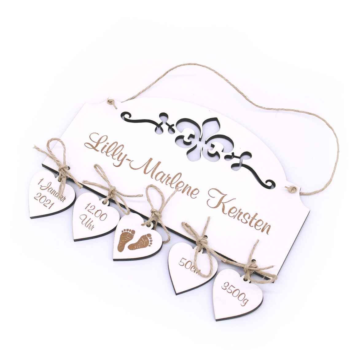 Vintage BABY Sign for Hanging Birth Keepsake With Name Date - Etsy