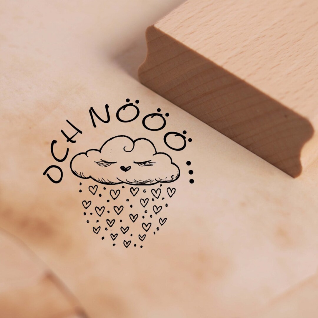 Motif Stamp Och Nö Rain Cloud Stamp Cloud Rain Wooden Stamp 38 X 38 Mm ...