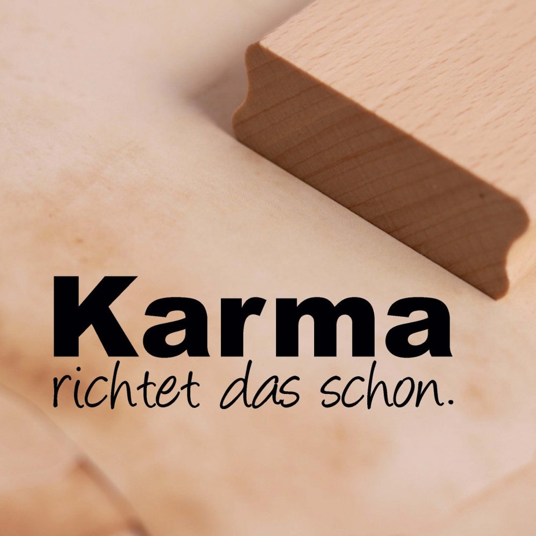 Motif Stamp Karma Straightens the Already Stamp 58 X 19 Mm - Wooden ...