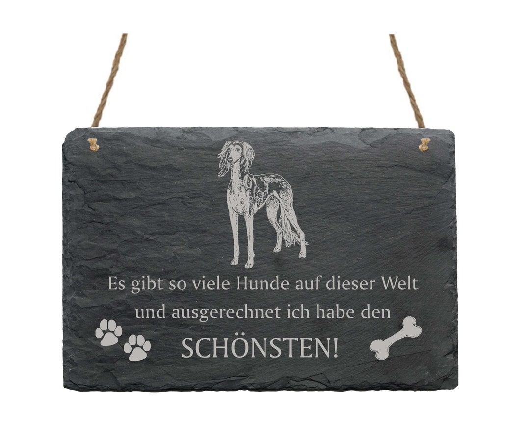 Slate Board SALUKI Most Beautiful Dog Dogs Saying Sign Decoration Dog ...