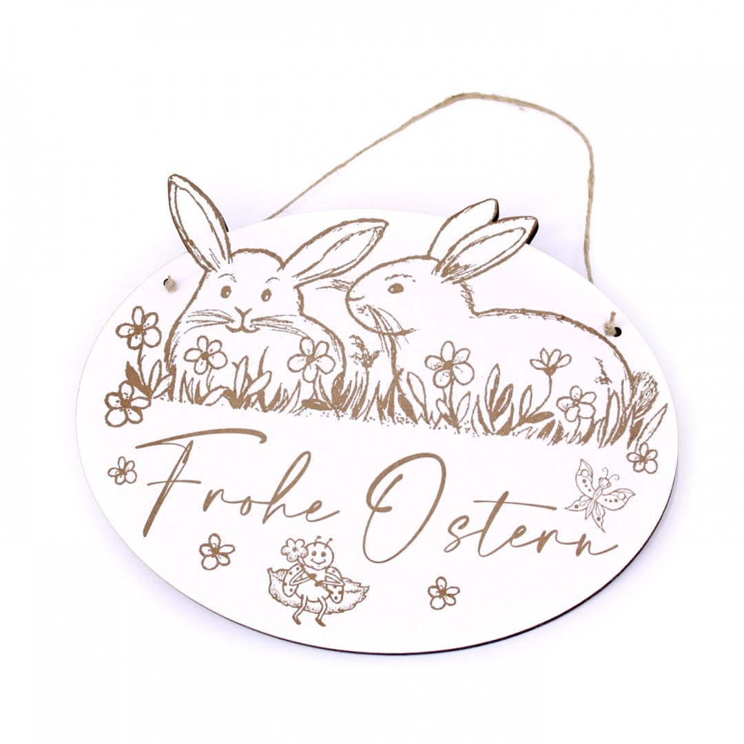 Easter Shield Happy Easter - Easter Bunnies in the Grass Door Sign - 20 ...