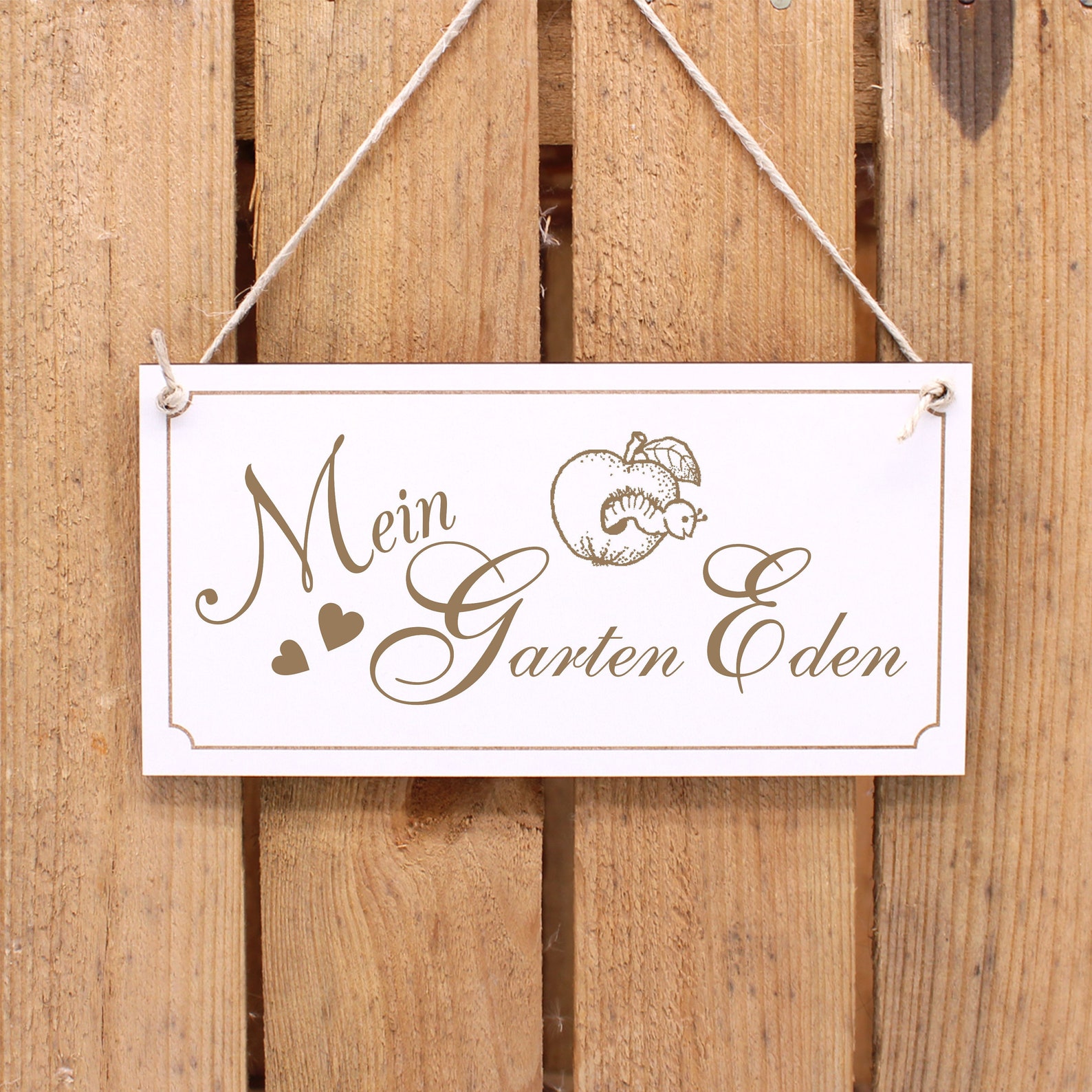 Schild Mein Garten Eden Apfel Herzen Shabby Türschild 20 x | Etsy