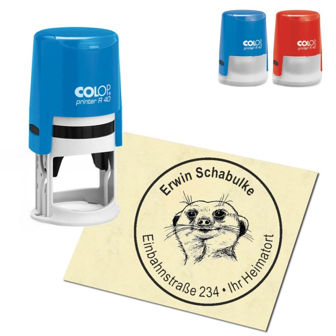 Stamp Address Stamp Personalized - Meerkat Head - About ∅ 40 Mm - Etsy