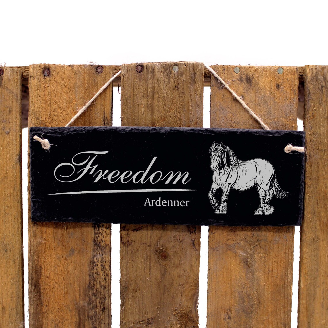 Slate Horse Ardennes With Wish Names Door Sign 22 X 8 Cm - Etsy
