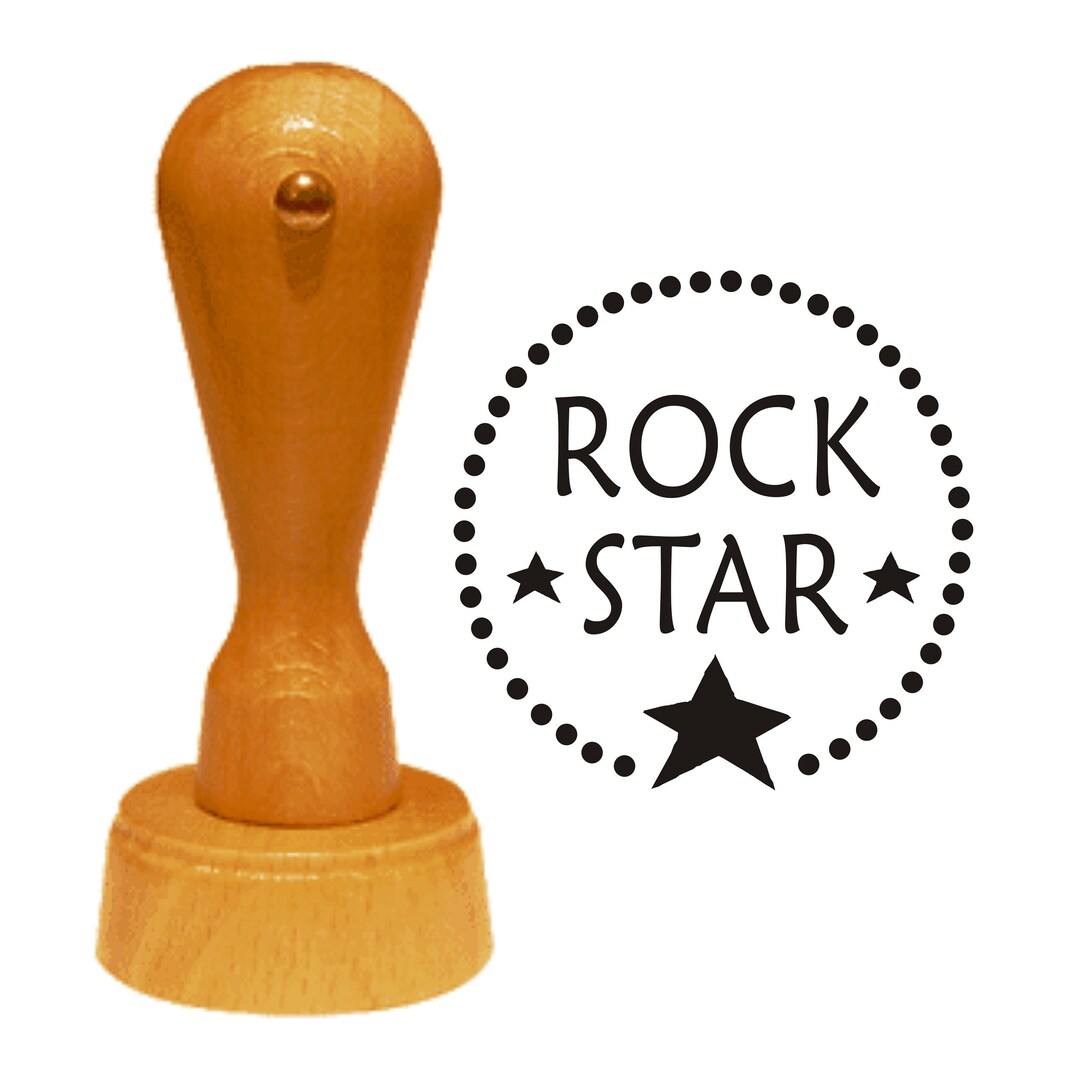 Stamp With Text 'ROCKSTAR » Motif Stamp Wood Stamp Scrapbooking ...