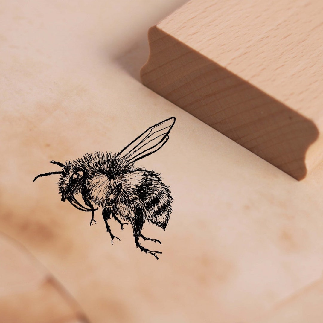 Motif Stamp Bumblebee Flies Stamp 38 X 38 Mm Wooden Stamp Scrapbooking ...