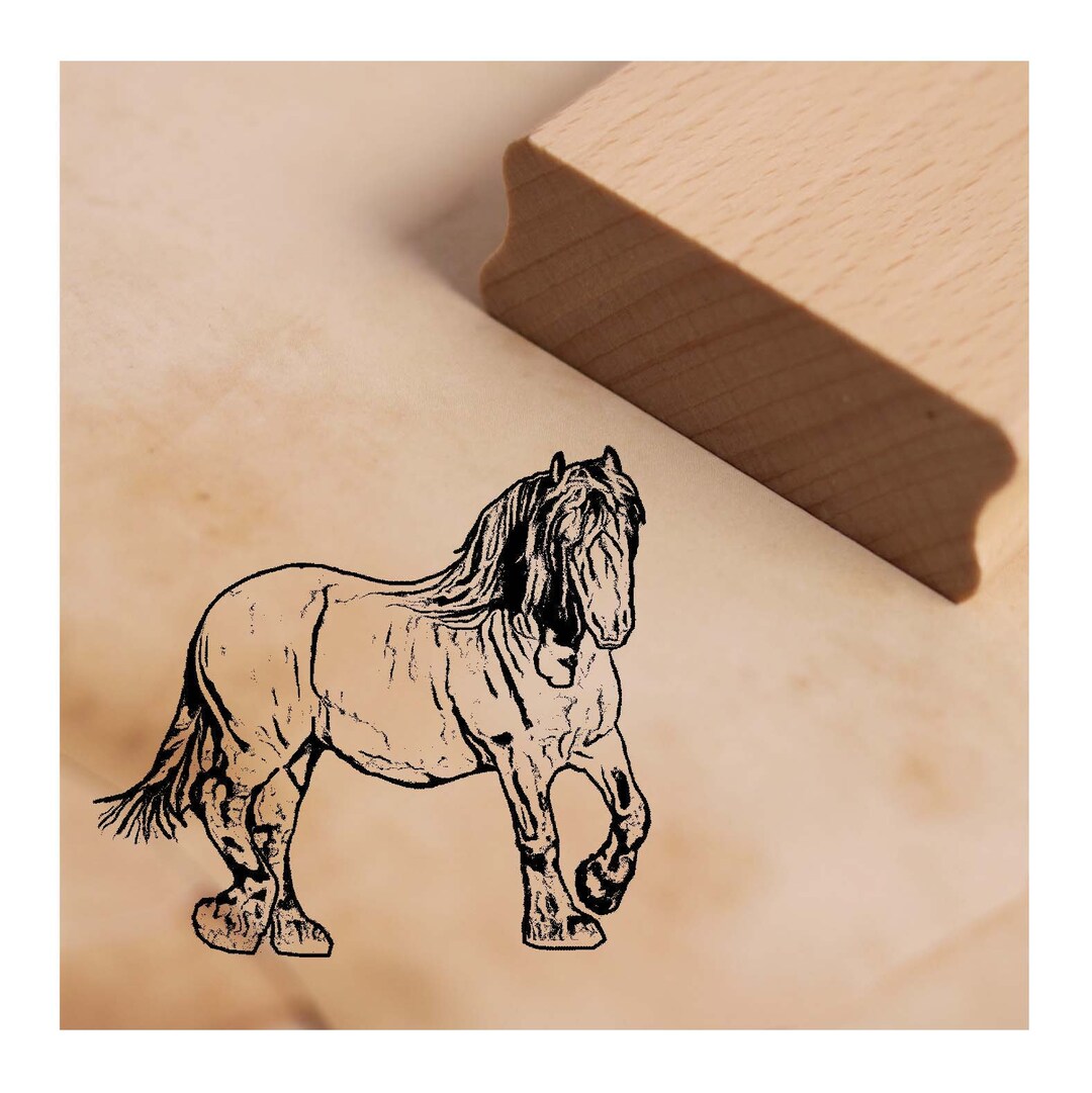 Stamp Horse Ardennes Motif Stamp Approx. 38 X 38 Mm Wooden Stamp ...