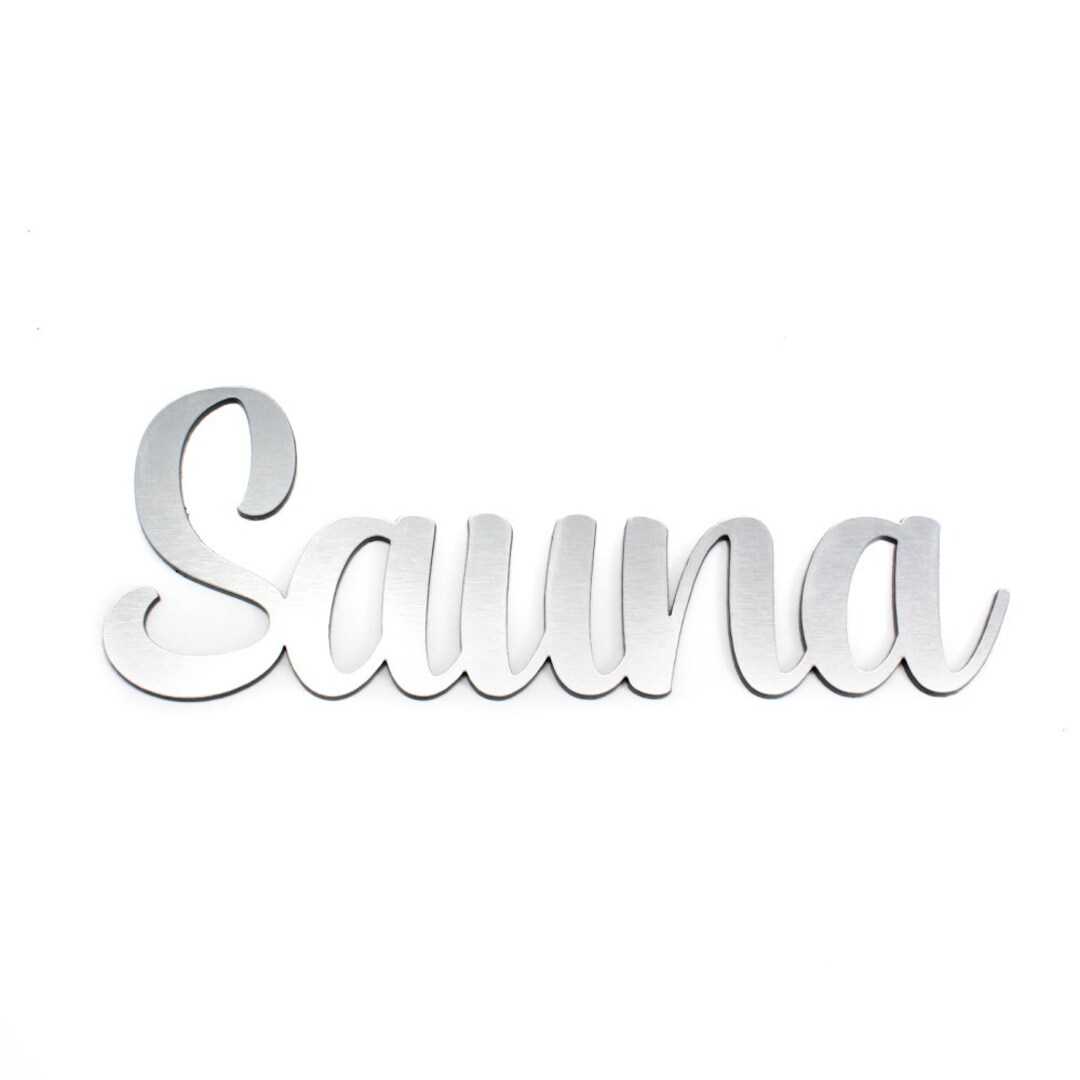 Sauna Door Sign Lettering Silver Gray Plastic Door Decoration Letters ...