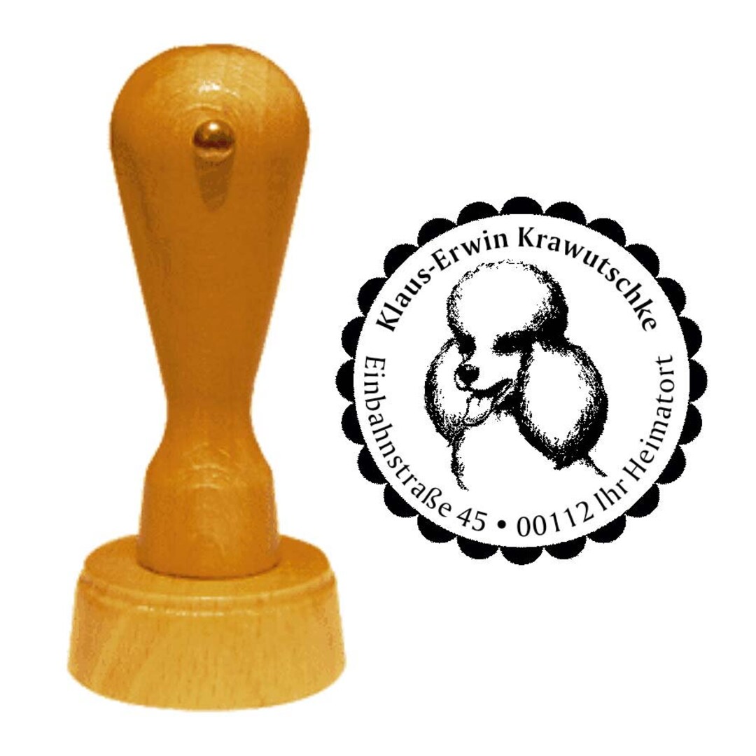 Address Stamp Dog «PUDEL 02» With Personal Address and Motif-stamp Name ...