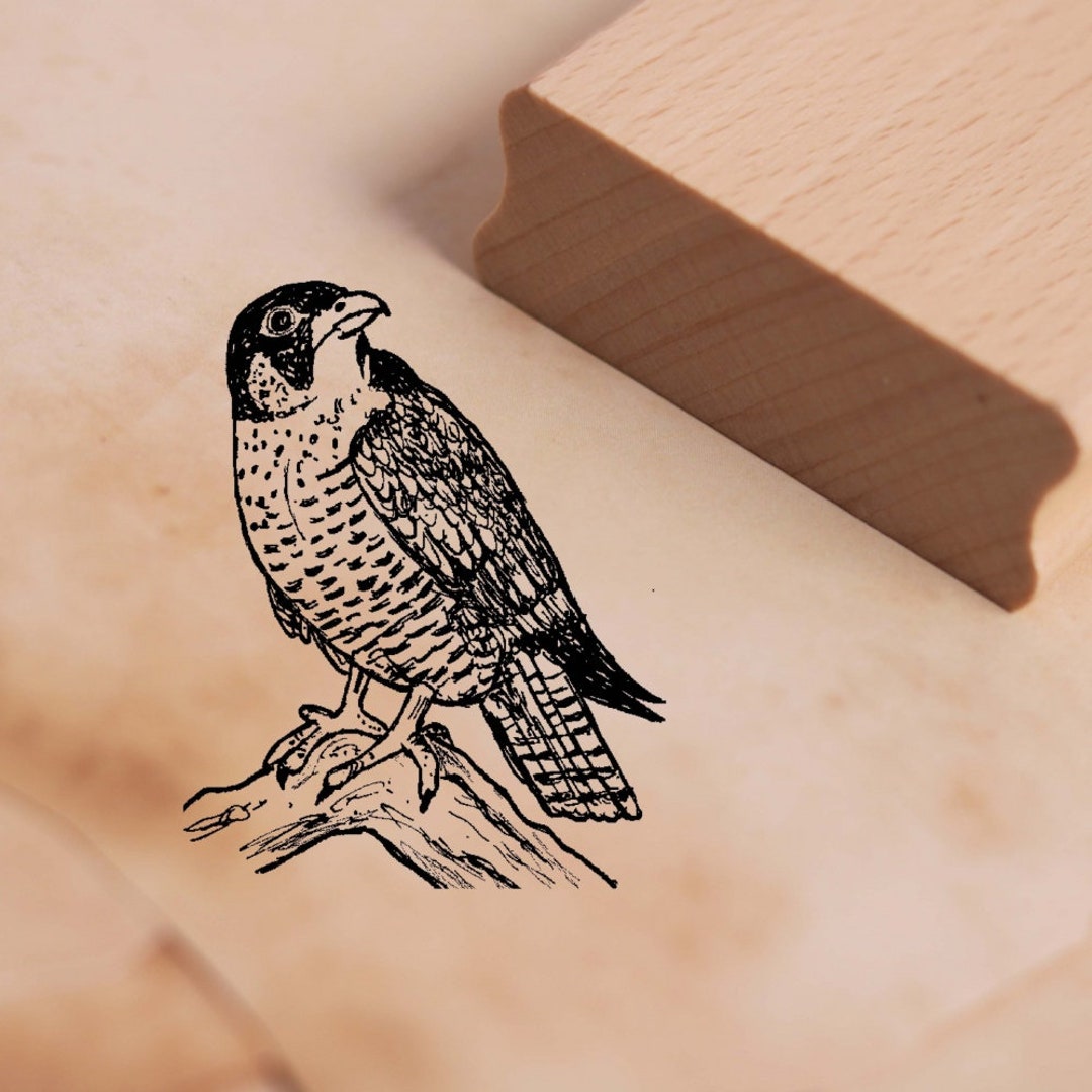 Motif Stamp Peregrine Falcon Stamp 38 X 48 Mm Wooden Stamp Scrapbooking ...