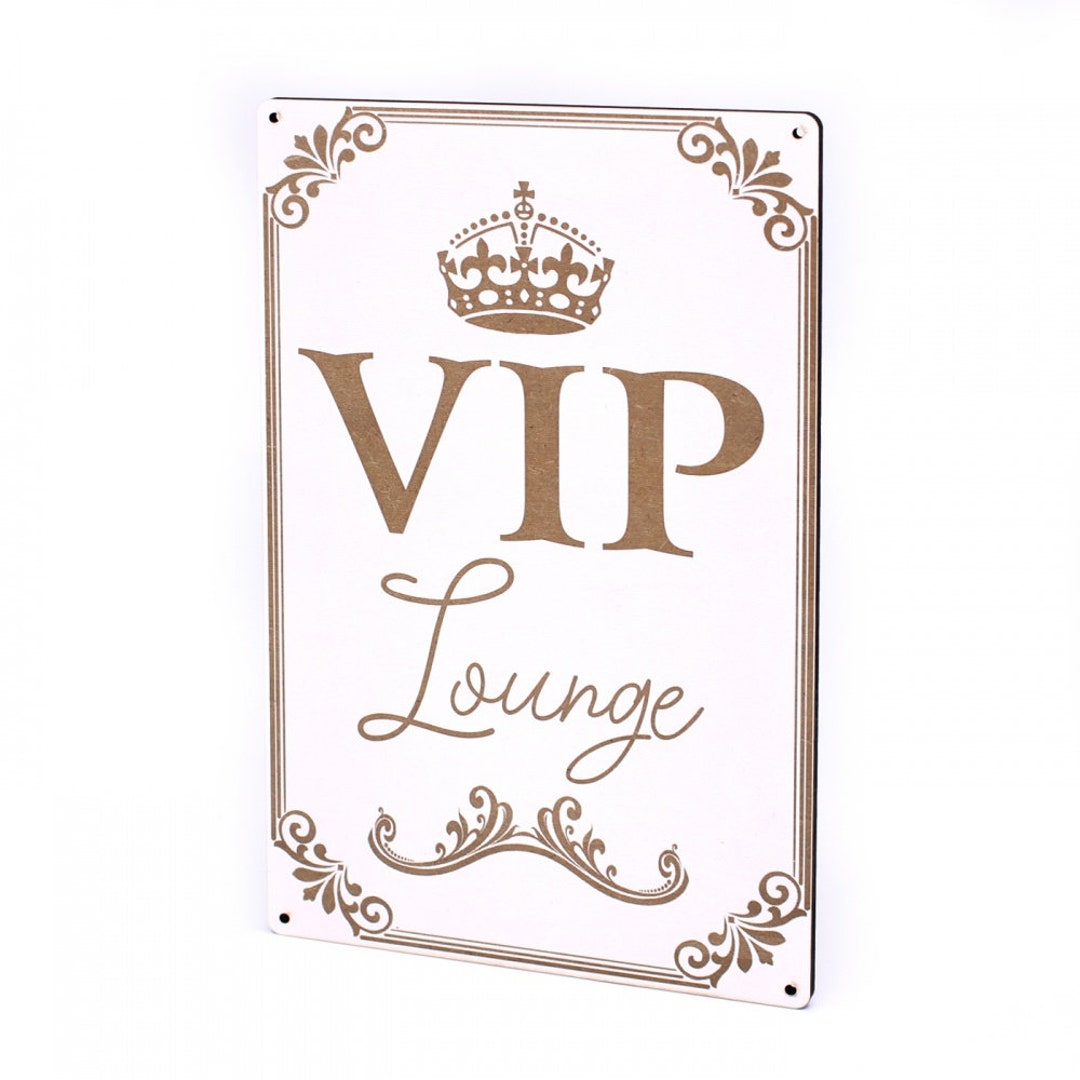 Sign VIP Lounge With Crown Motif Door Sign Vintage Decorative Sign Door ...