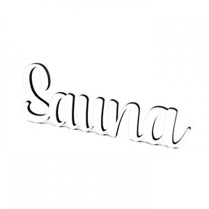 Sauna Door Sign Lettering White Wooden Sign Door Decoration Letters ...