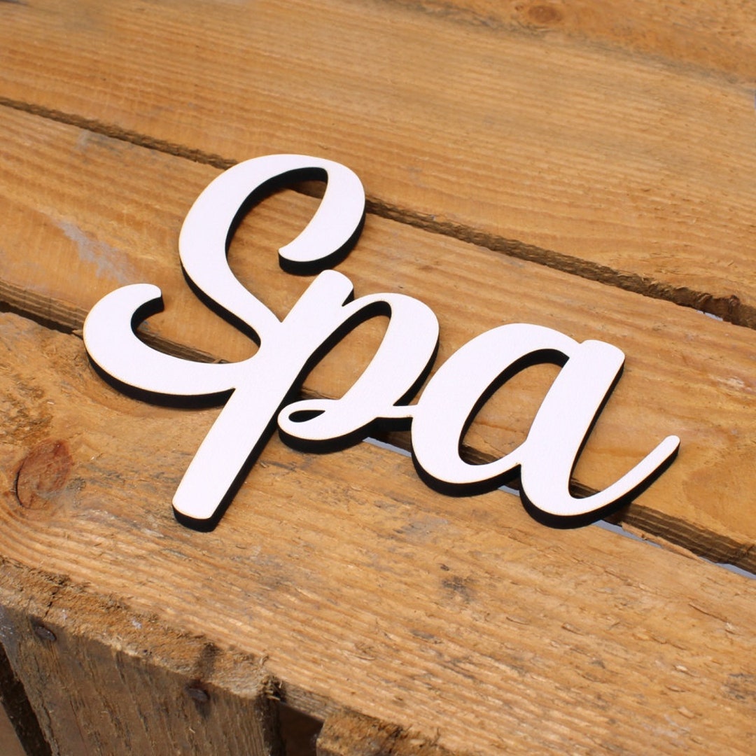 SPA Door Sign Lettering White Wooden Sign Door Decoration Letters Room ...