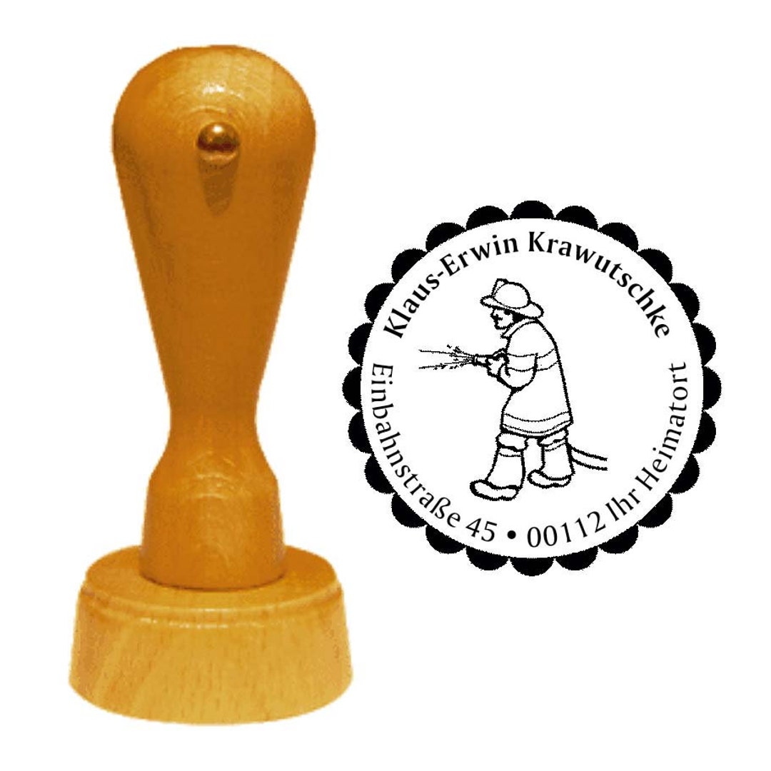 Stamp FIRE BRIGADE Address Stamp Name Motif Address Occupation Work ...