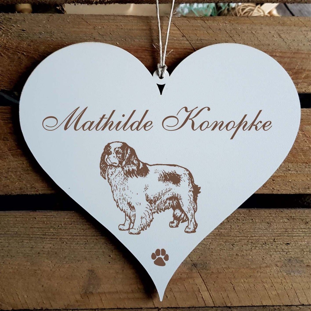 Shield Heart 'CAVALIER KING CHARLES Spaniel» With Wish Text Dog Dog ...