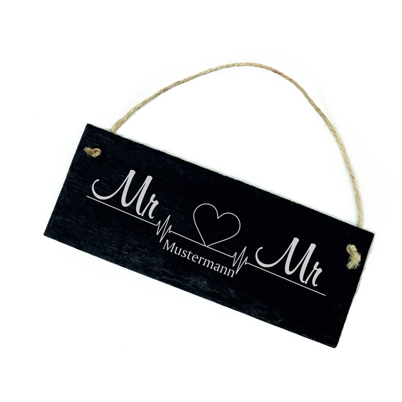 Slate Mr & Mr Name Wish Name Heart Engraving Door Sign 22 - Etsy