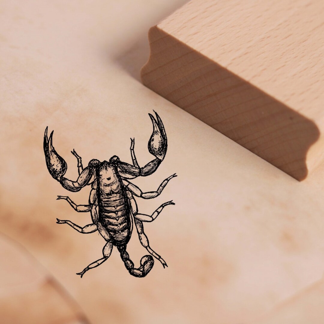 Motif Stamp Scorpio - Stamp 38 X 48 Mm - Wooden Stamp Scrapbooking ...