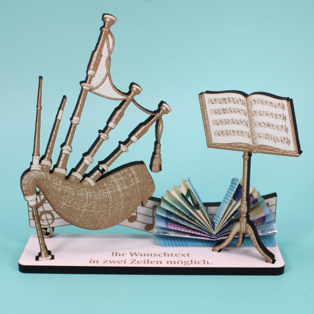 Decorative Display Stand Featuring Bagpipes – Gift for Musicians With ...