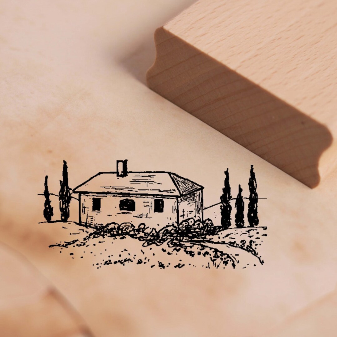 Motif Stamp Tuscany House - Stamp Italy 58 X 28 Mm - Wooden Stamp ...