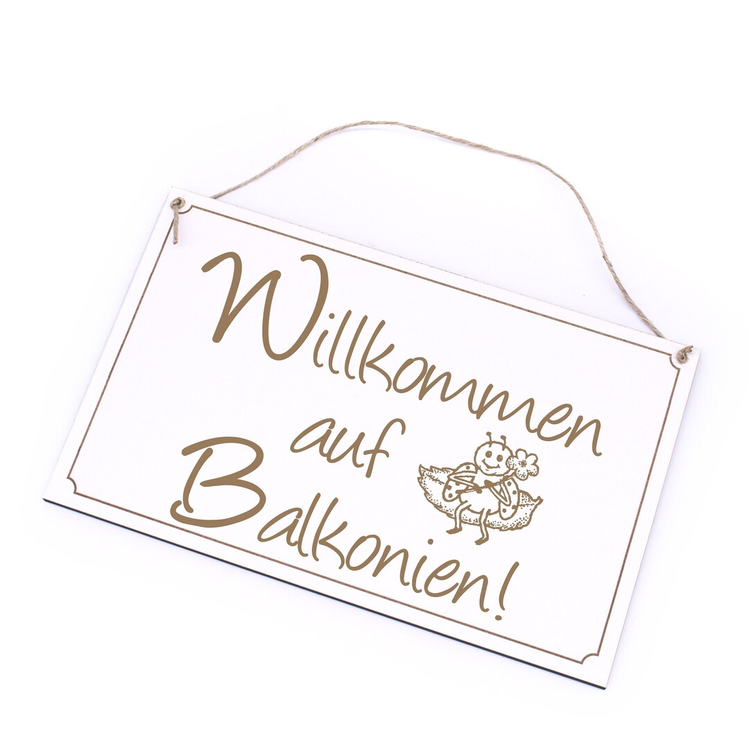 Sign Welcome to Balconies Beetle Shabby Door Sign 26 X 16 Cm for ...