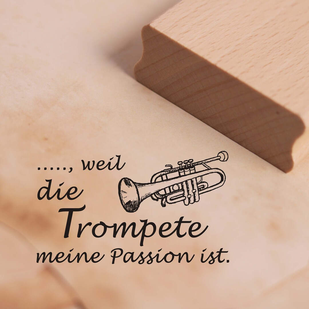 Stamp Because the Trumpet is My Passion Motif Stamp Approx. 48 X 28 Mm ...