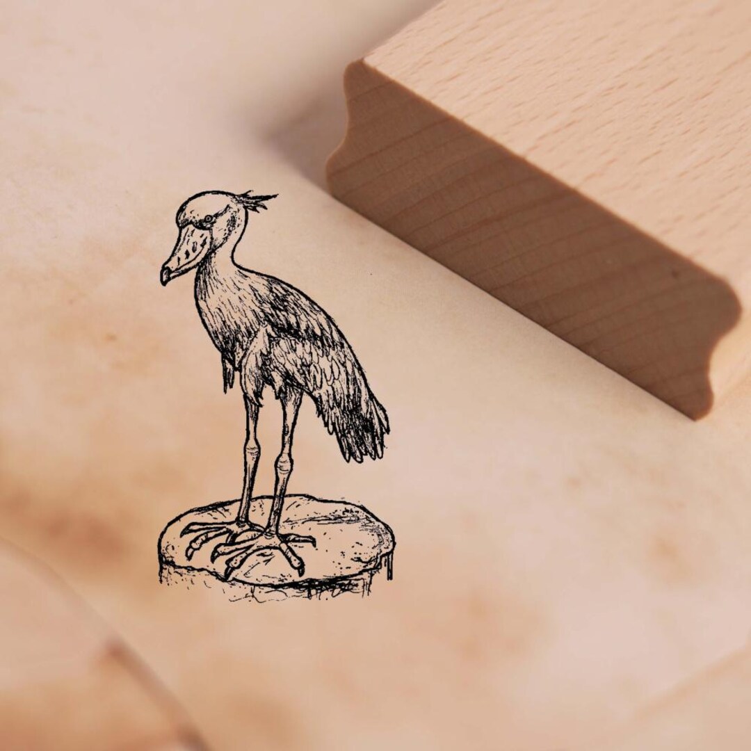 Motif Stamp Shoebill Stork - Stamp Stork Nature Bird Wooden Stamp 28 X ...